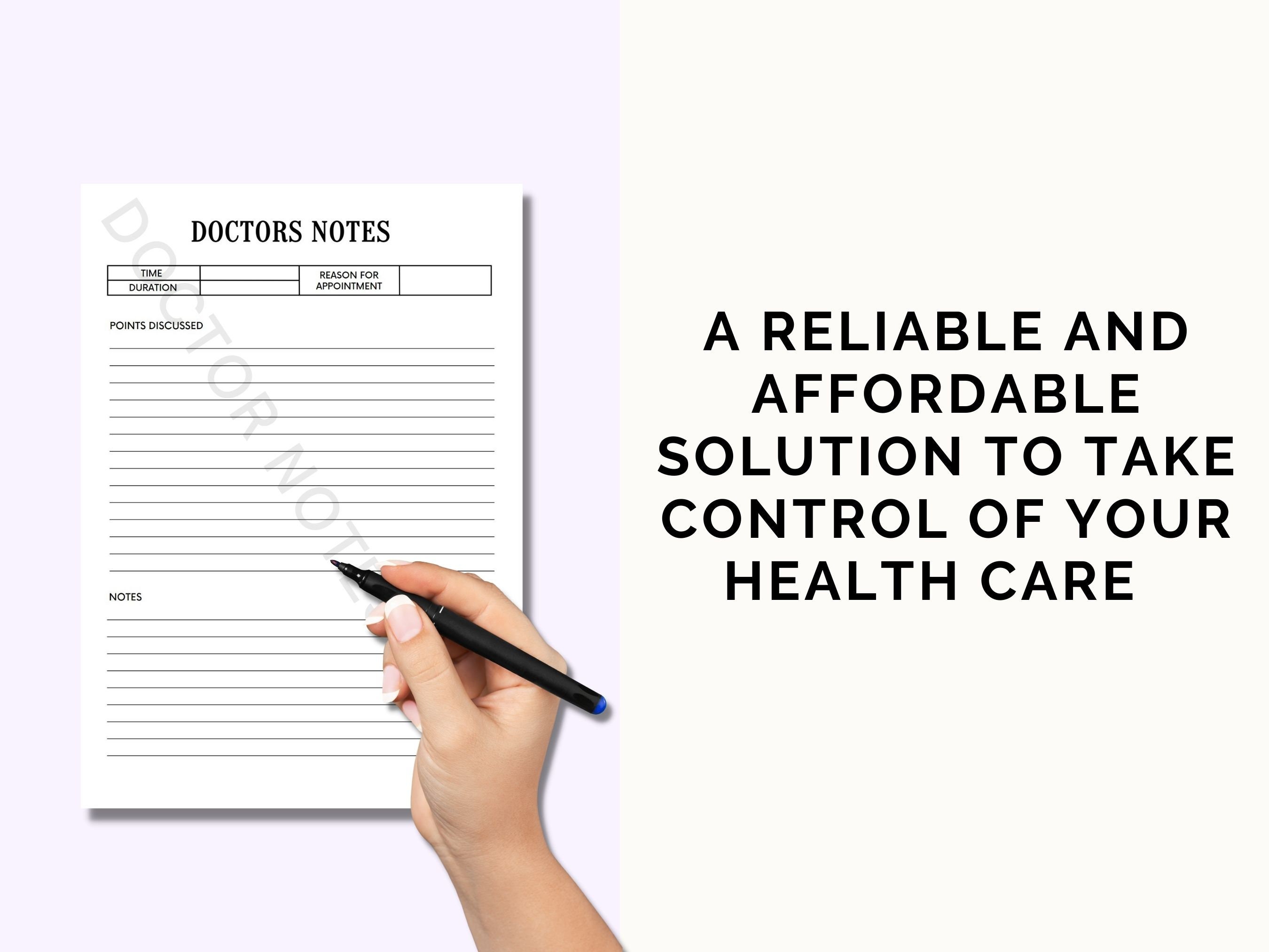 Printable Doctor Visit Note Sheets, Medical Notes, Doctor Appointments ...