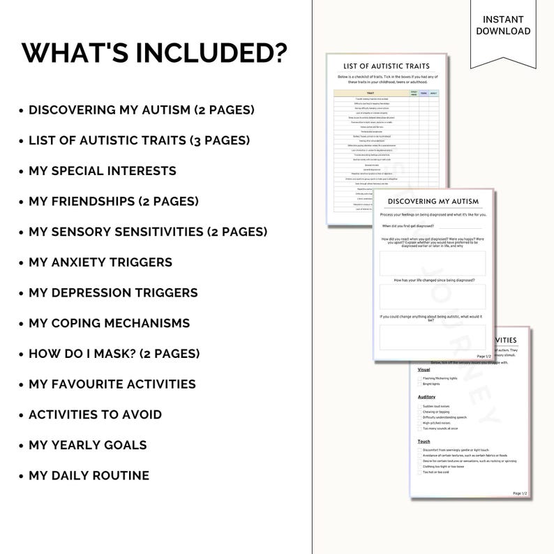 Workbook for Autism, Autism Worksheets, Autism Journal, Sensory Journal, Autism Awareness ...