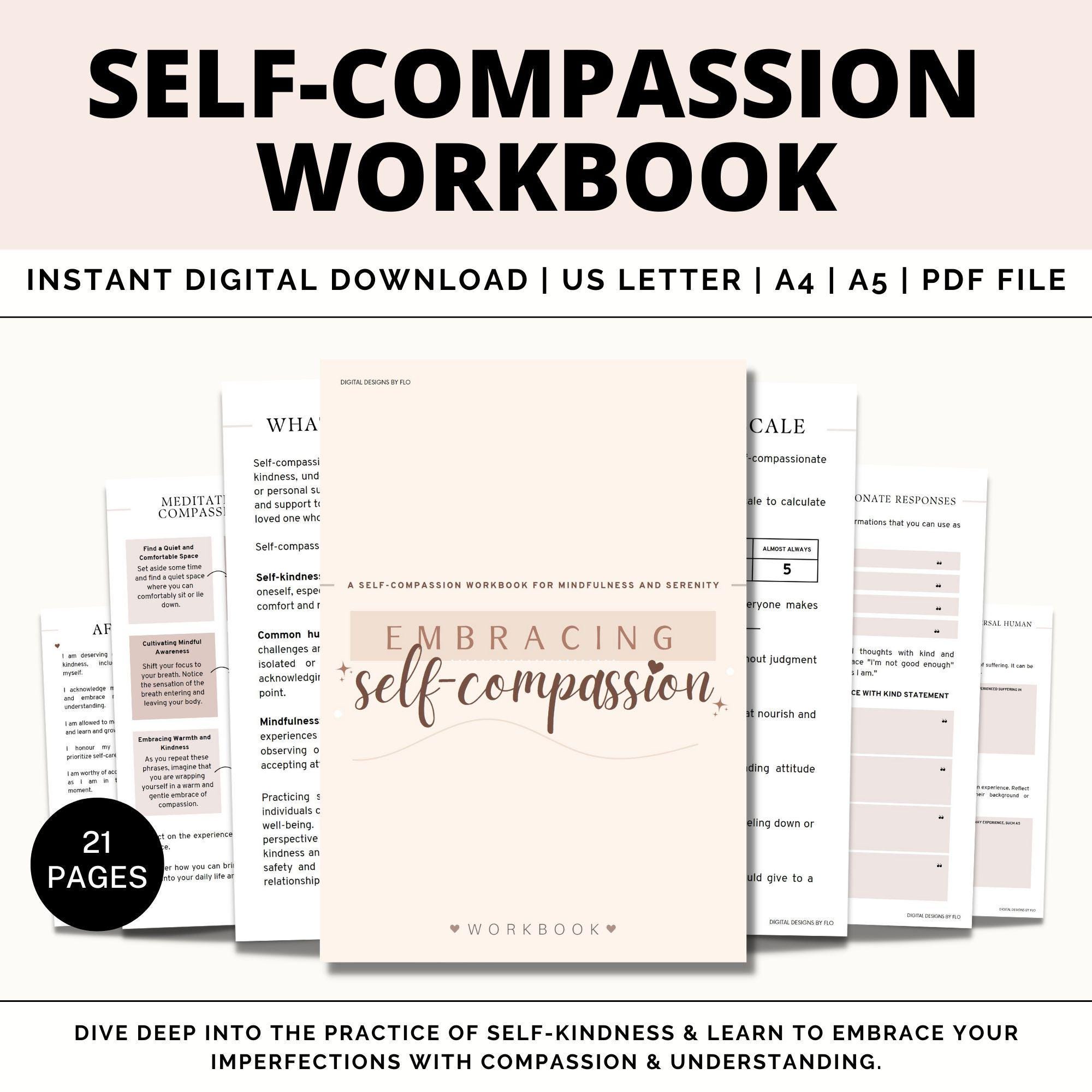 Self-compassion Workbook Printable, Self Care Journal, Therapy ...