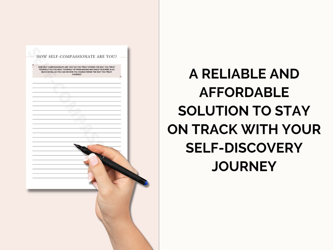 Self-compassion Workbook Printable, Self Care Journal, Therapy ...