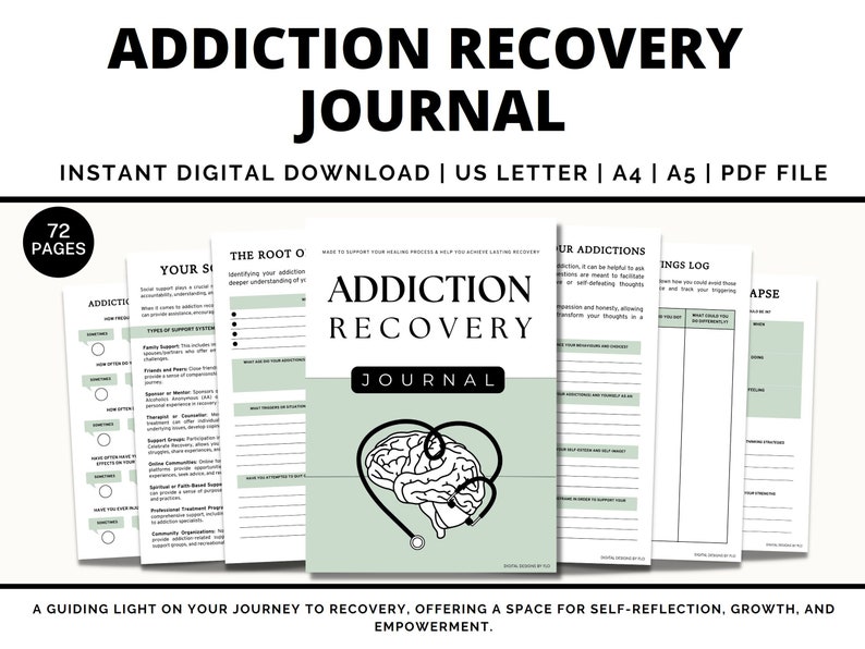 Addiction Recovery Worksheets Printable, Addiction Recovery Journal ...