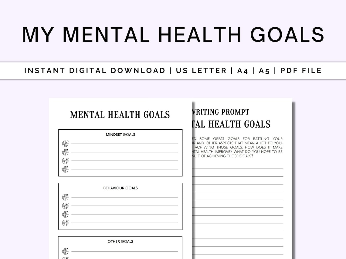 Mental Health Goal Setting, Goal Setting Worksheet, Goal Planner, Goal ...