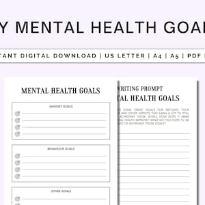 Mental Health Goal Setting, Goal Setting Worksheet, Goal Planner, Goal ...