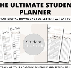 The Ultimate Student Planner Printable, Study Planner, Academic Planner ...