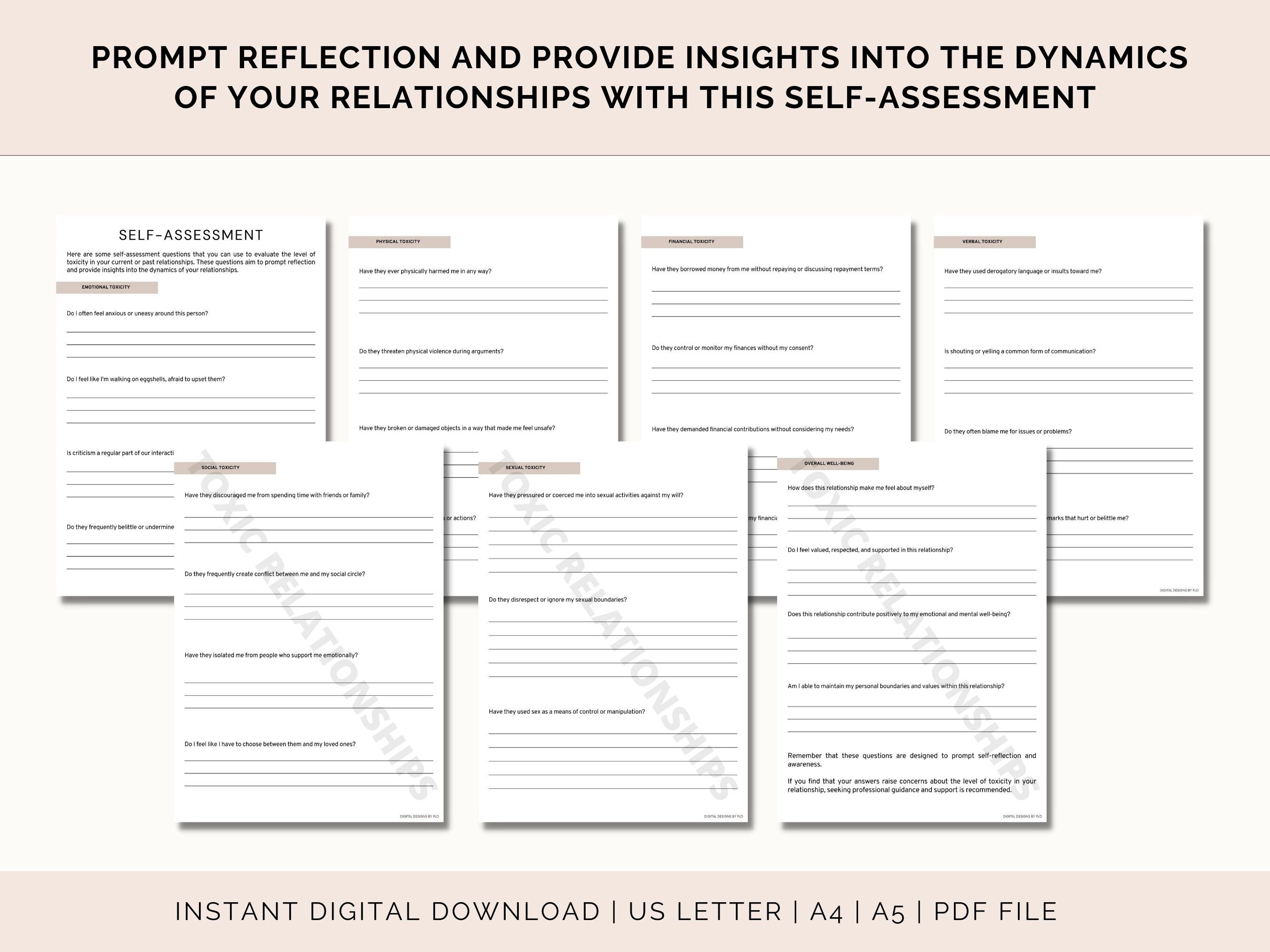 Toxic Relationship Workbook, Breakdown Worksheets, Relationship Therapy ...