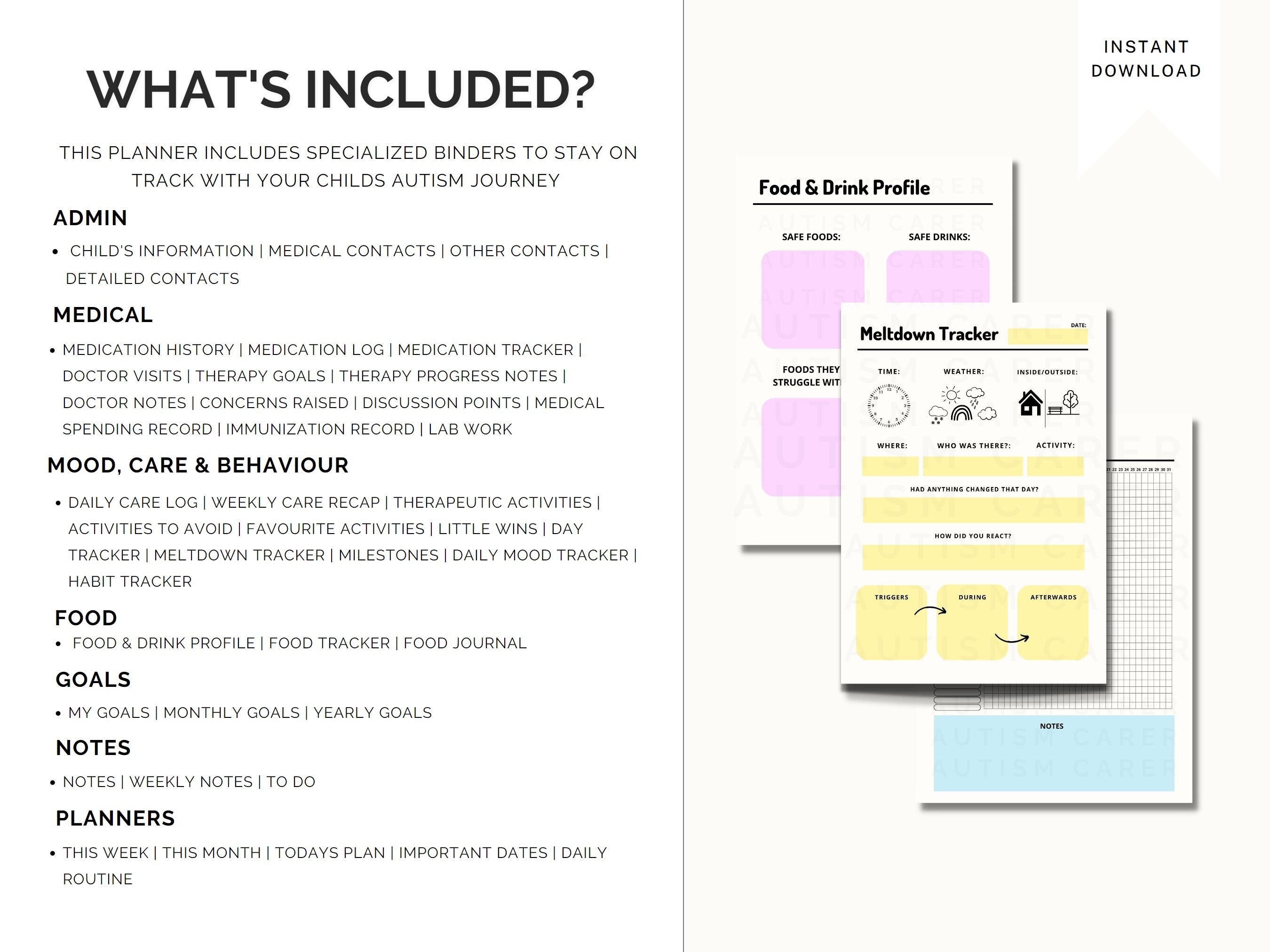 Autism Planner Autism Routine Autism Binder Autism - Etsy
