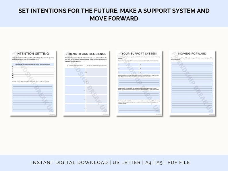 Printable Friendship Breakup Journal, Breakdown Worksheets, Breakup ...