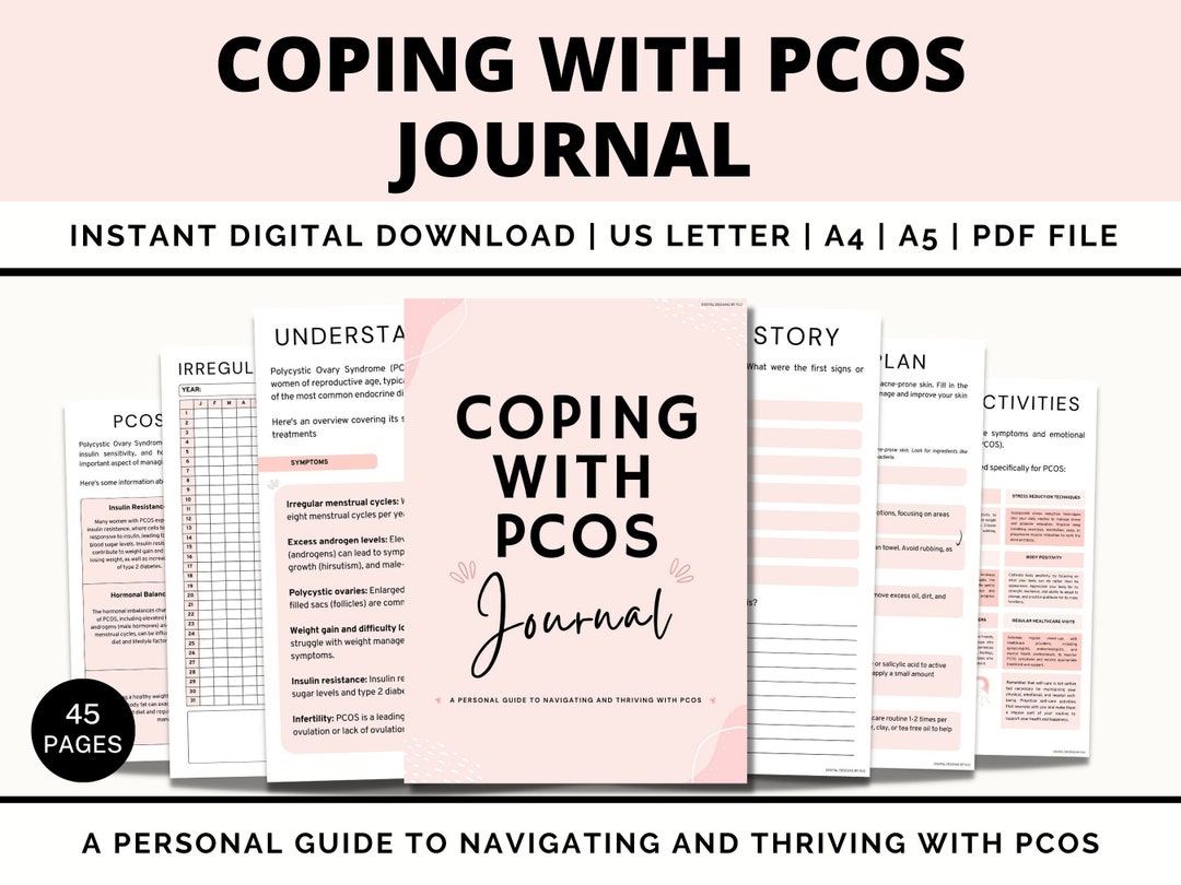 Printable PCOS Journal, PCOS Symptoms Tracker, Self Care Planner ...