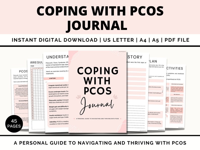 Printable PCOS Journal, PCOS Symptoms Tracker, Self Care Planner ...