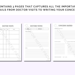 Printable Doctor Visit Note Sheets, Medical Notes, Doctor Appointments ...