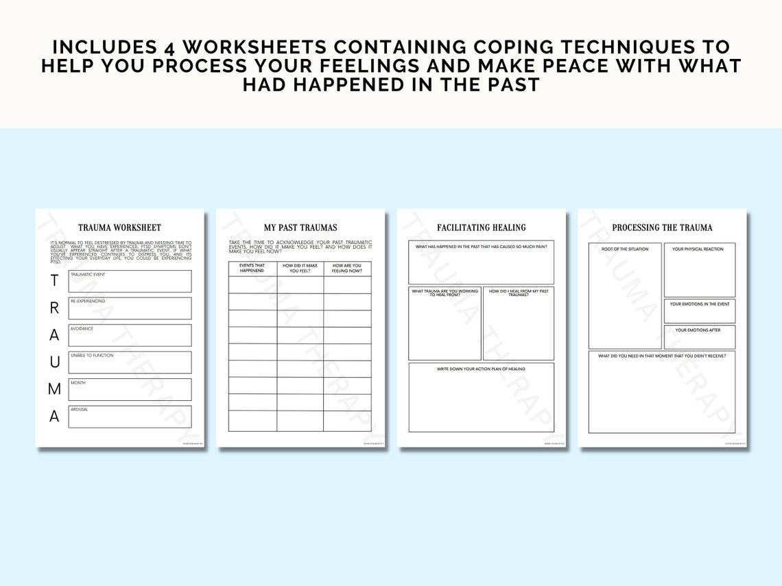 Trauma Therapy Worksheets, Trauma Workbook, Trauma Therapy, Trauma ...