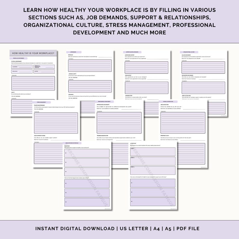 Compassion Fatigue Workbook, Burnout Recovery, Self Compassion Toolkit ...