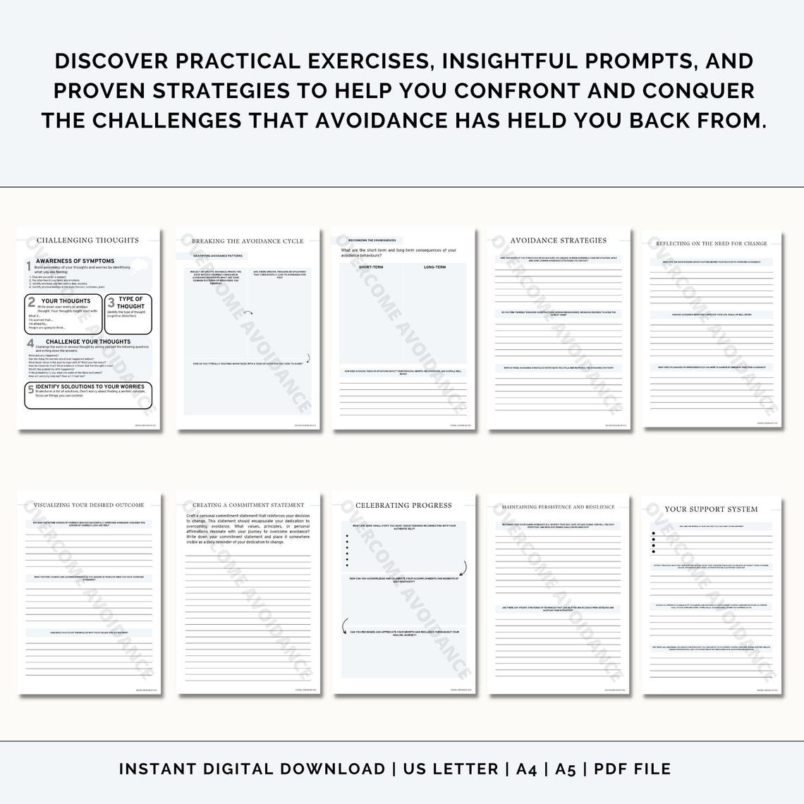 Overcome Avoidance Workbook, Self-esteem, Setting Boundaries, Therapy ...