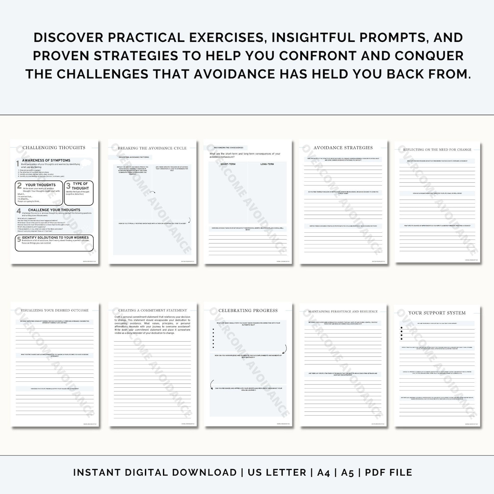 Overcome Avoidance Workbook, Self-esteem, Setting Boundaries, Therapy ...