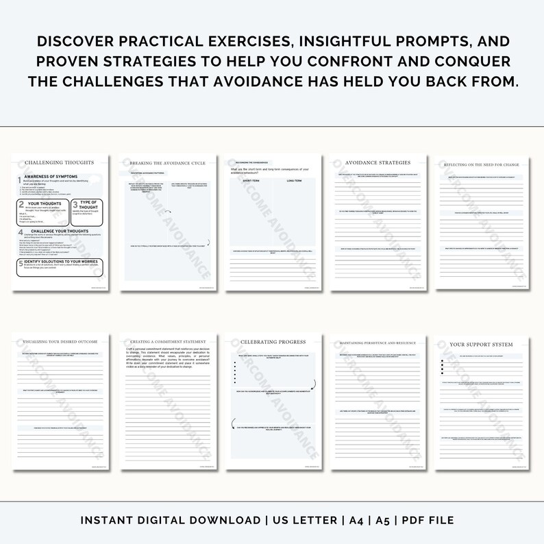 Overcome Avoidance Workbook, Self-esteem, Setting Boundaries, Therapy ...