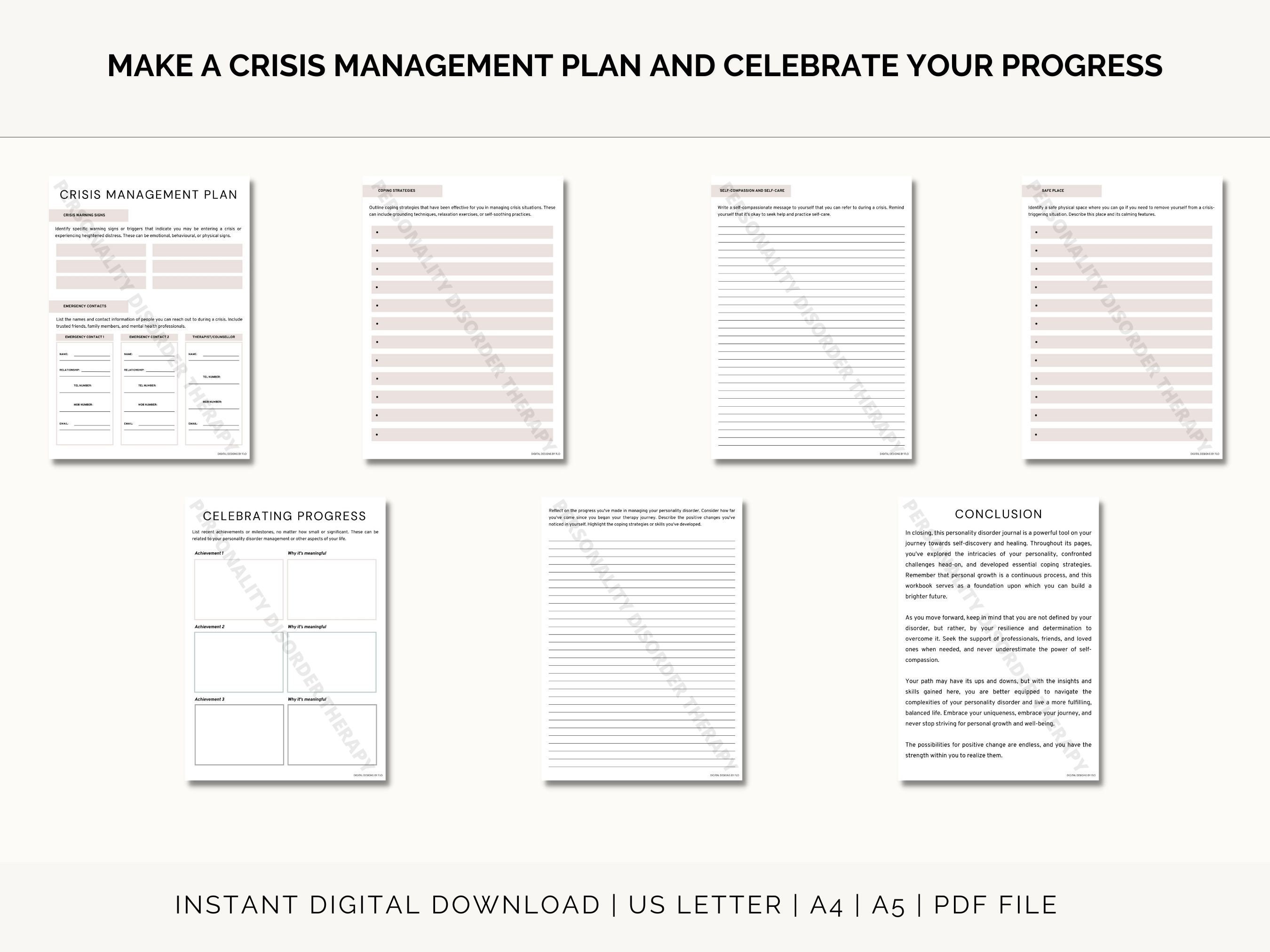 Personality Disorder Therapy Journal, BPD Workbook, Borderline ...