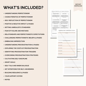 Perfectionism and Procrastination Workbook, Manage Your Perfectionism ...
