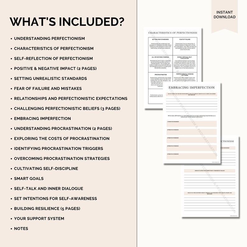 Perfectionism and Procrastination Workbook, Manage Your Perfectionism ...