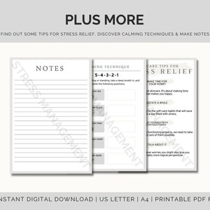 Workbook for Stress Management, Stress Anxiety, Stress Journal ...