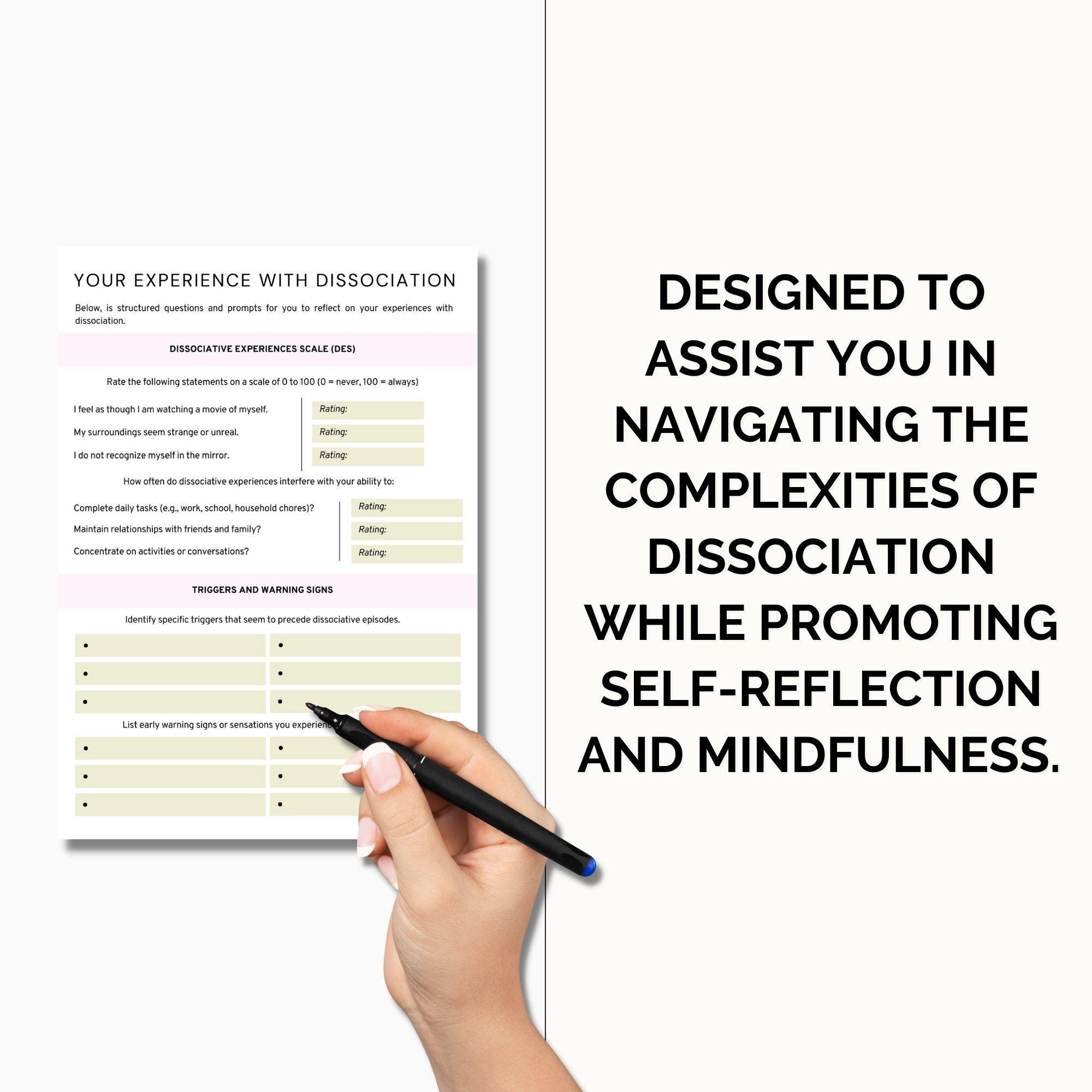 Printable Dissociation Journal, Dissociative Disorders, Trauma Therapy ...