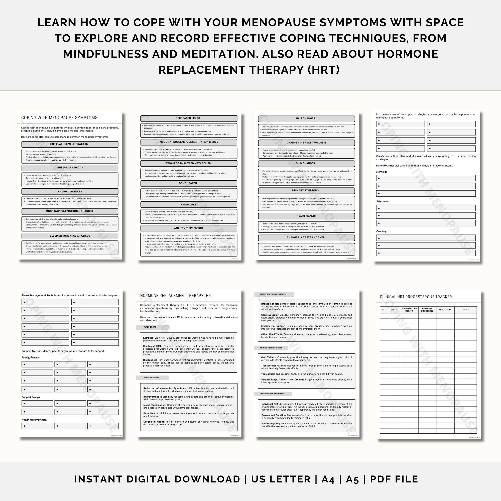 Menopause Journal Printable, Self Care Planner, Perimenopause ...