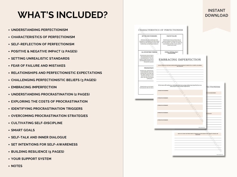 Perfectionism and Procrastination Workbook, Manage Your Perfectionism ...