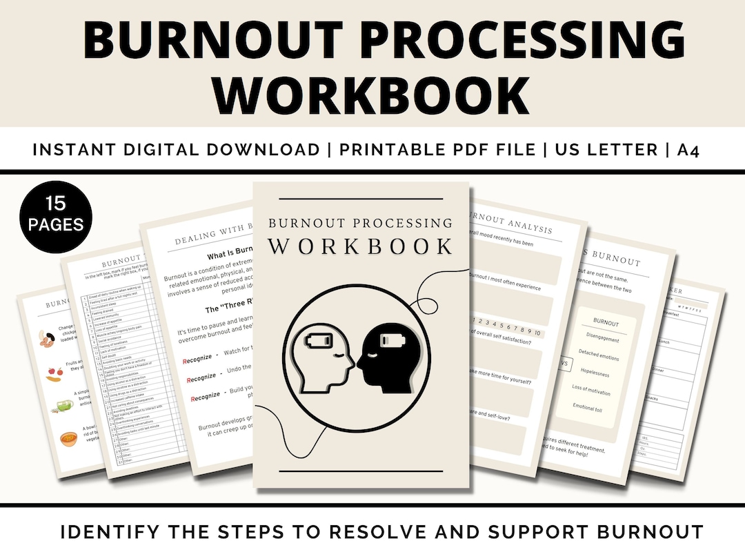 Burnout Journal Printable, Burnout Workbook, Stress Management, Burnout ...