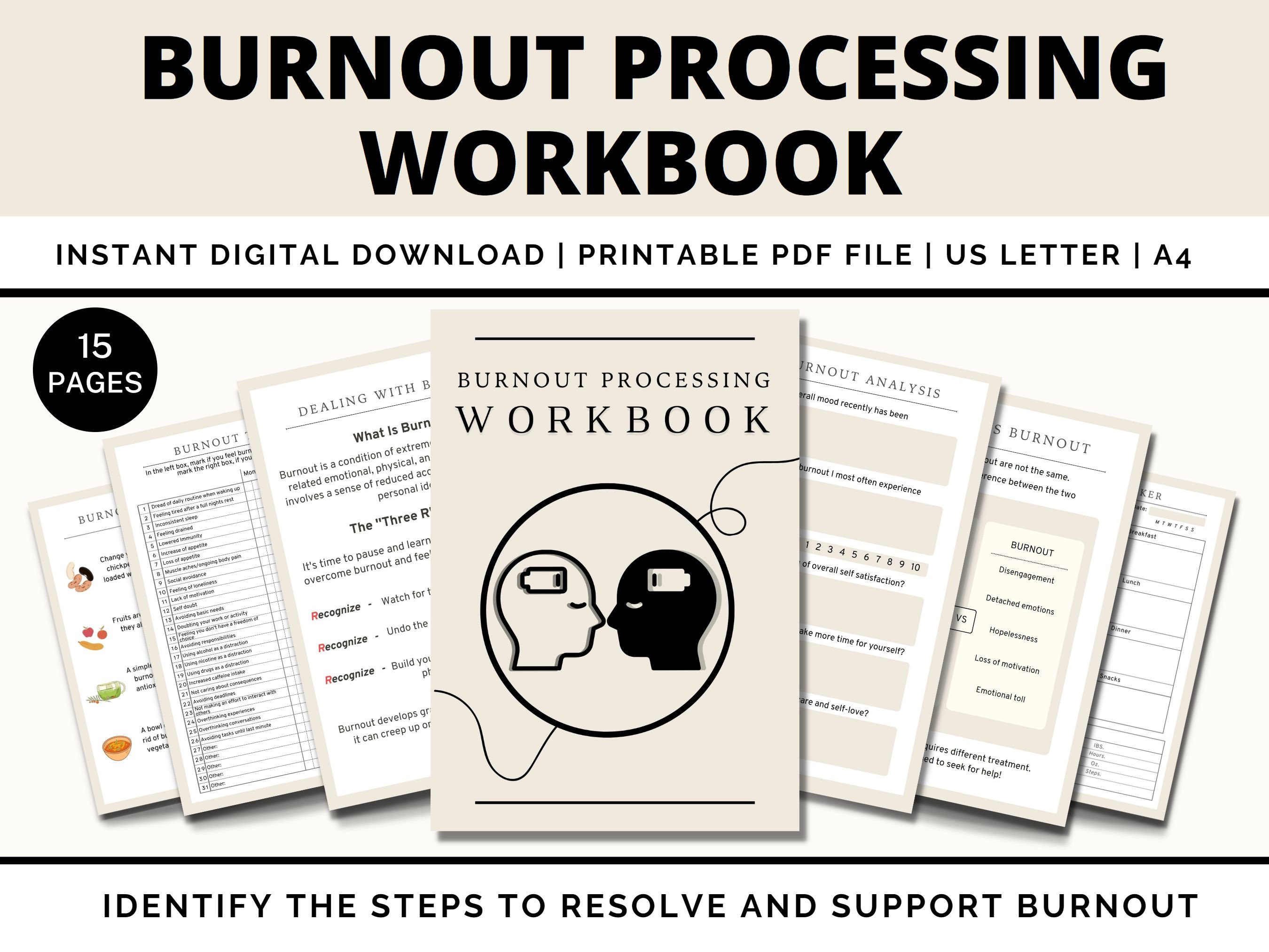 Burnout Journal Printable Burnout Workbook Stress - Etsy
