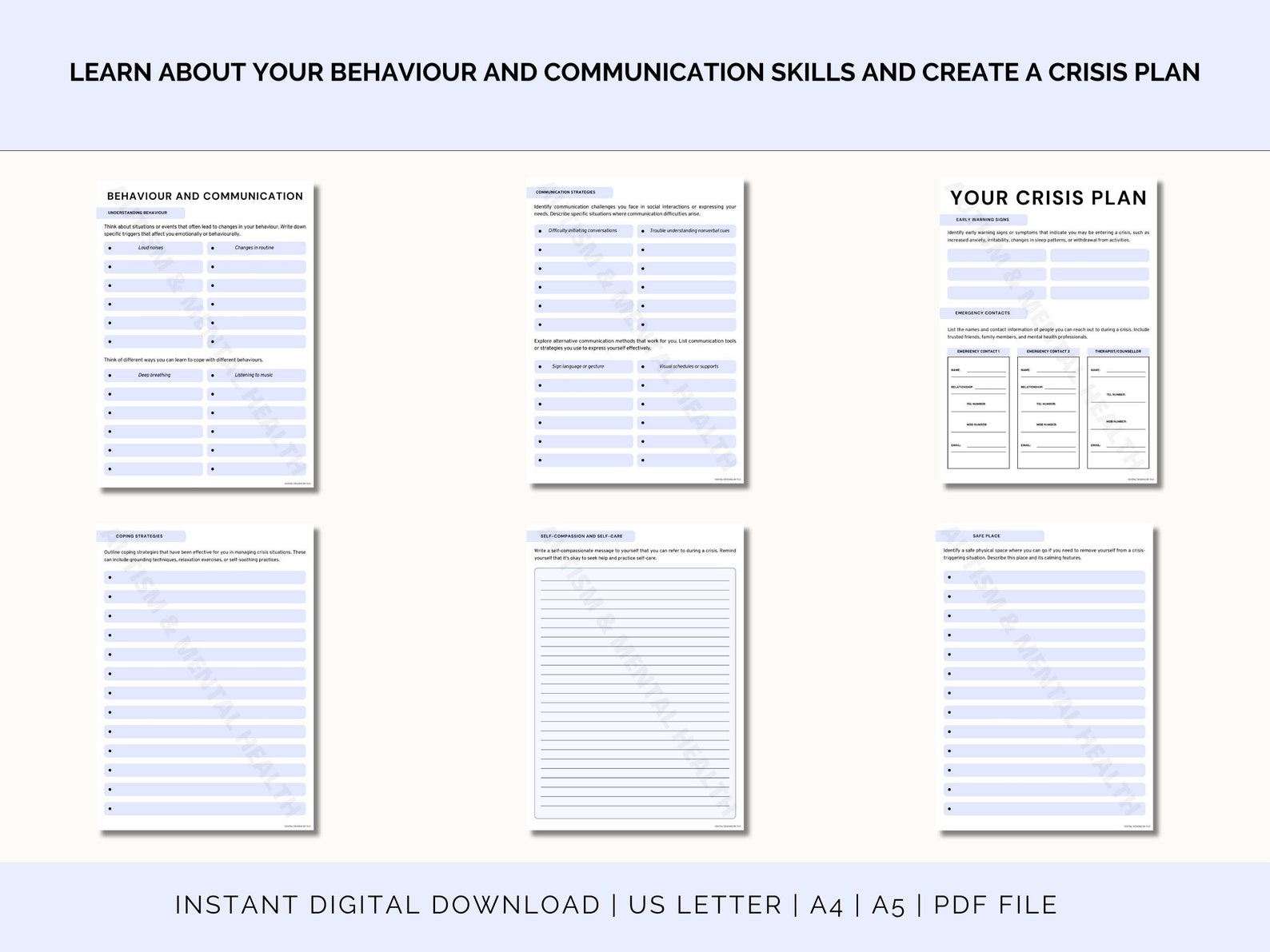 Workbook for Autism and Mental Health, Sensory Journal, Neurodivergent ...