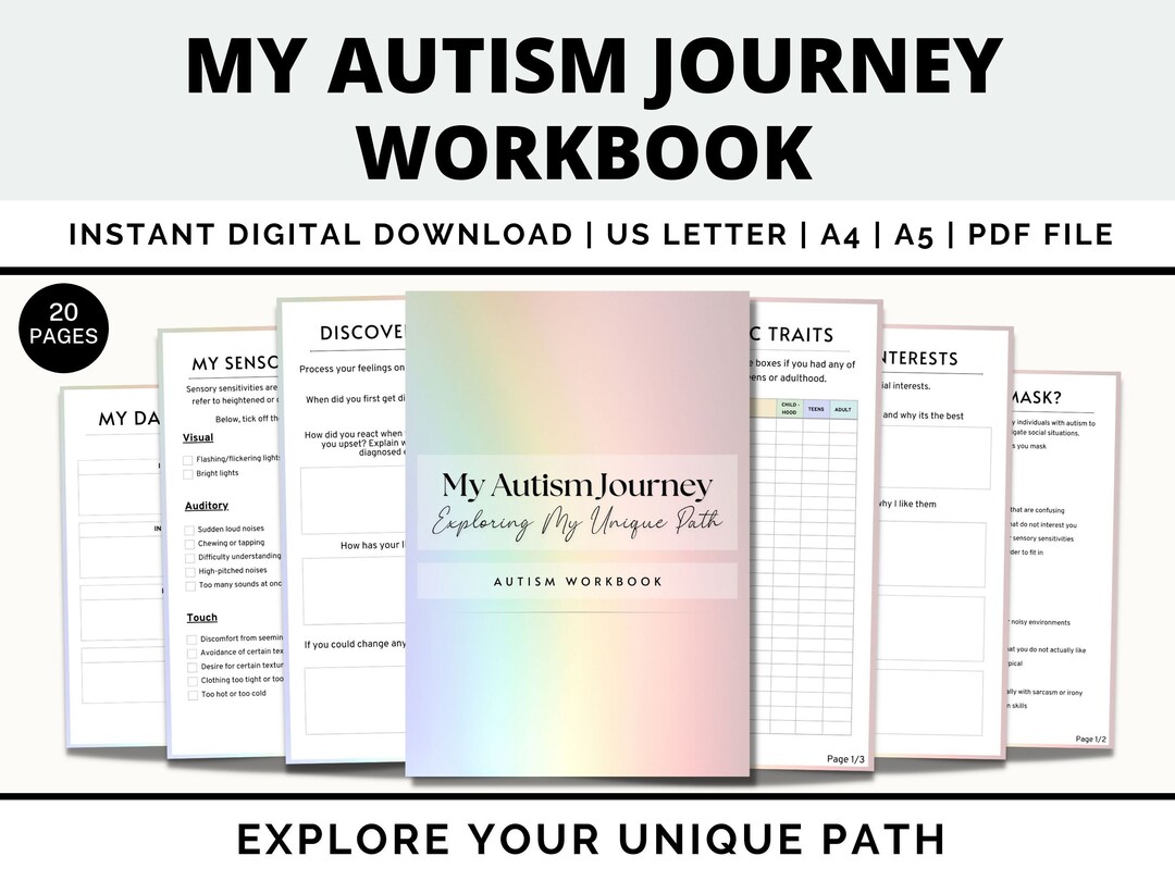 Workbook for Autism, Autism Worksheets, Autism Journal, Sensory Journal ...