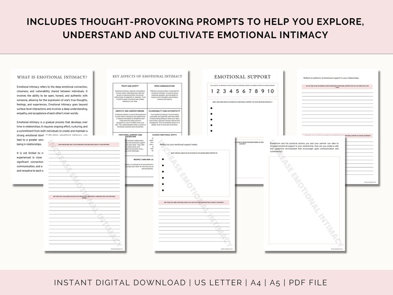 Emotional Intimacy Workbook, Relationship Intimacy Therapy, Couples ...