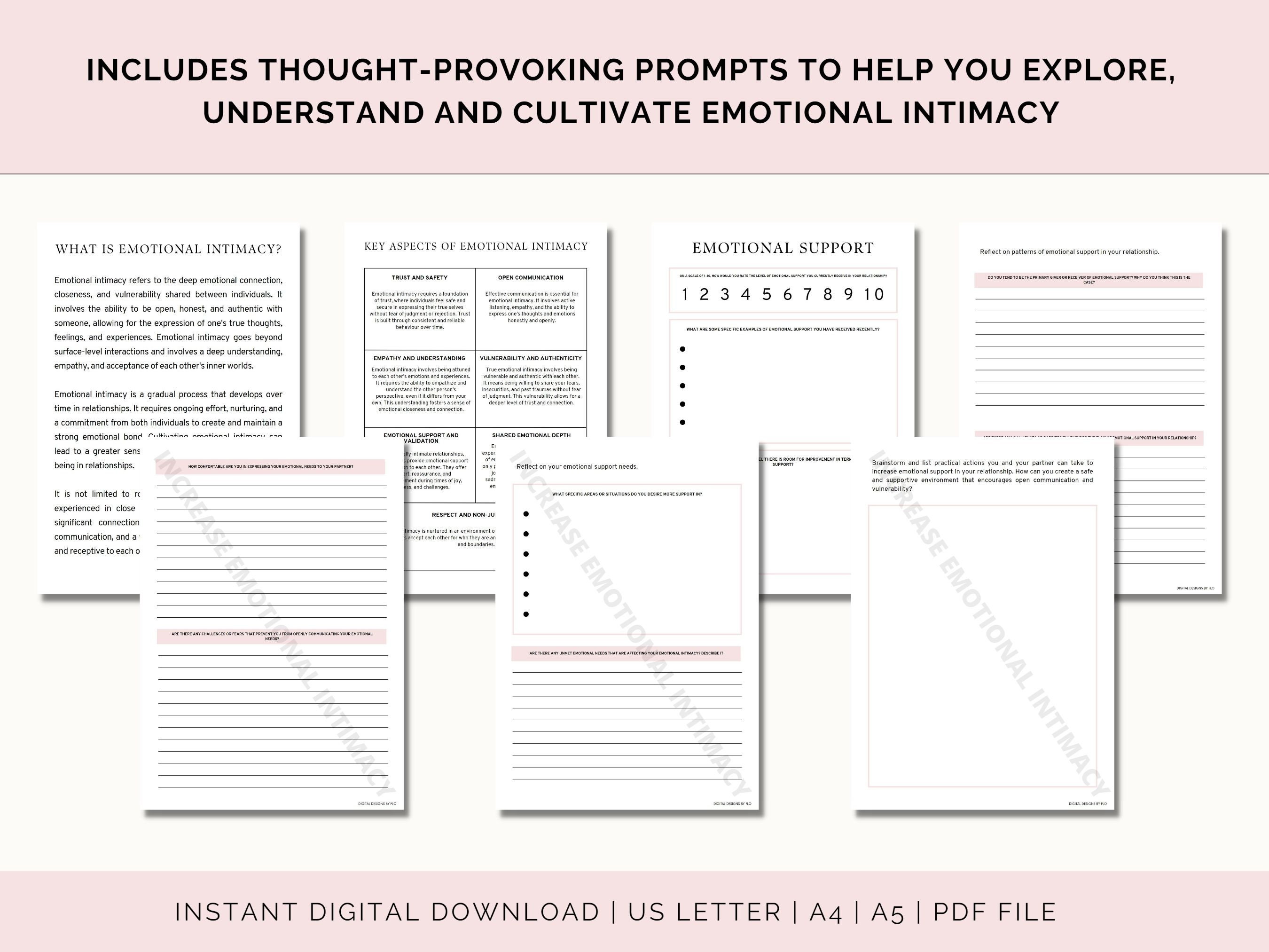 Emotional Intimacy Workbook, Relationship Intimacy Therapy, Couples ...