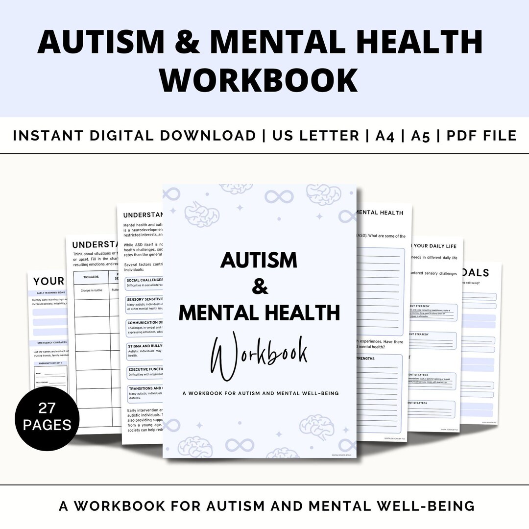 Workbook for Autism and Mental Health, Sensory Journal, Neurodivergent ...
