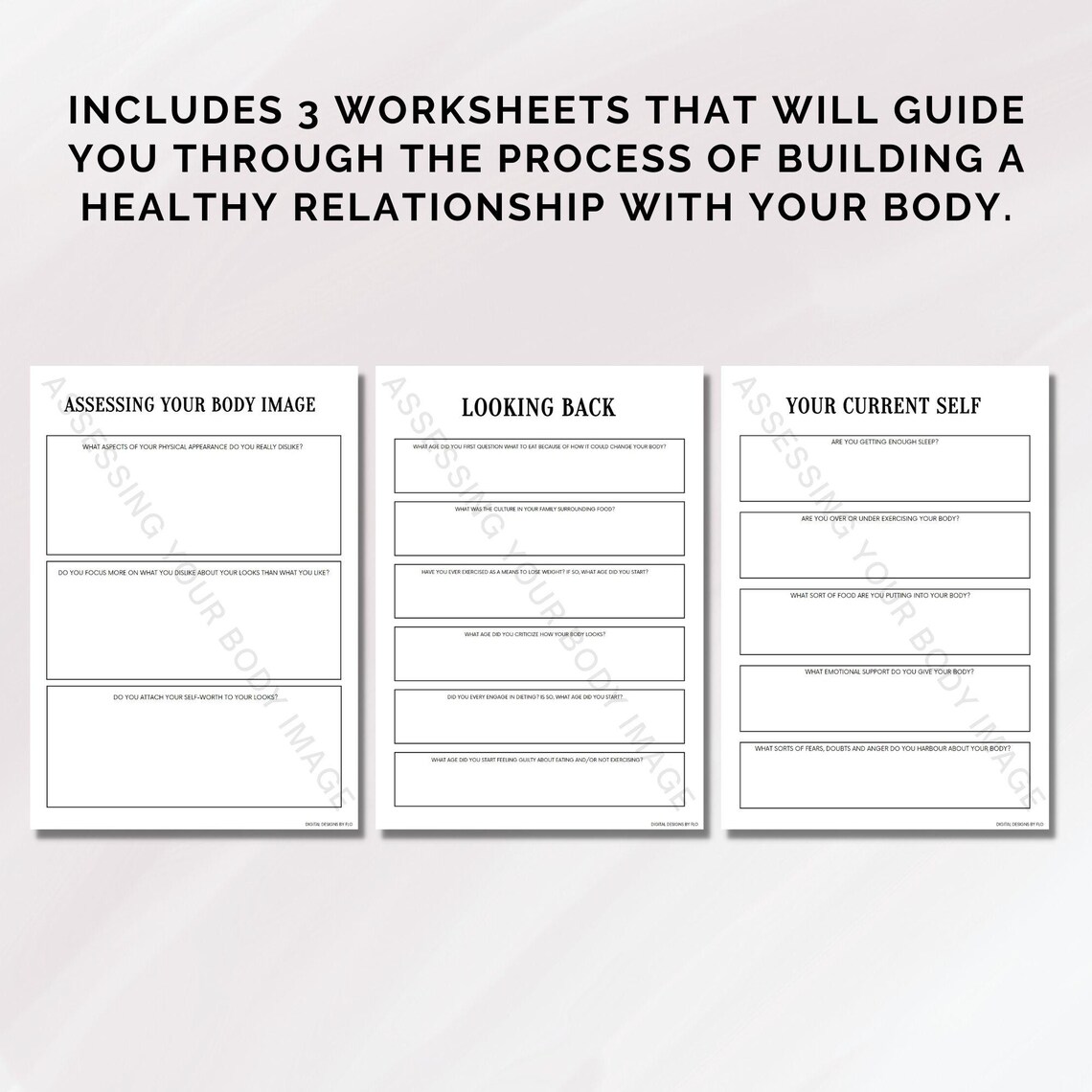 Body Image Worksheets, Body Positivity Workbook, Therapy Worksheet ...