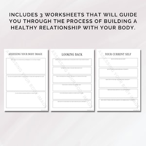 Body Image Worksheets, Body Positivity Workbook, Therapy Worksheet ...