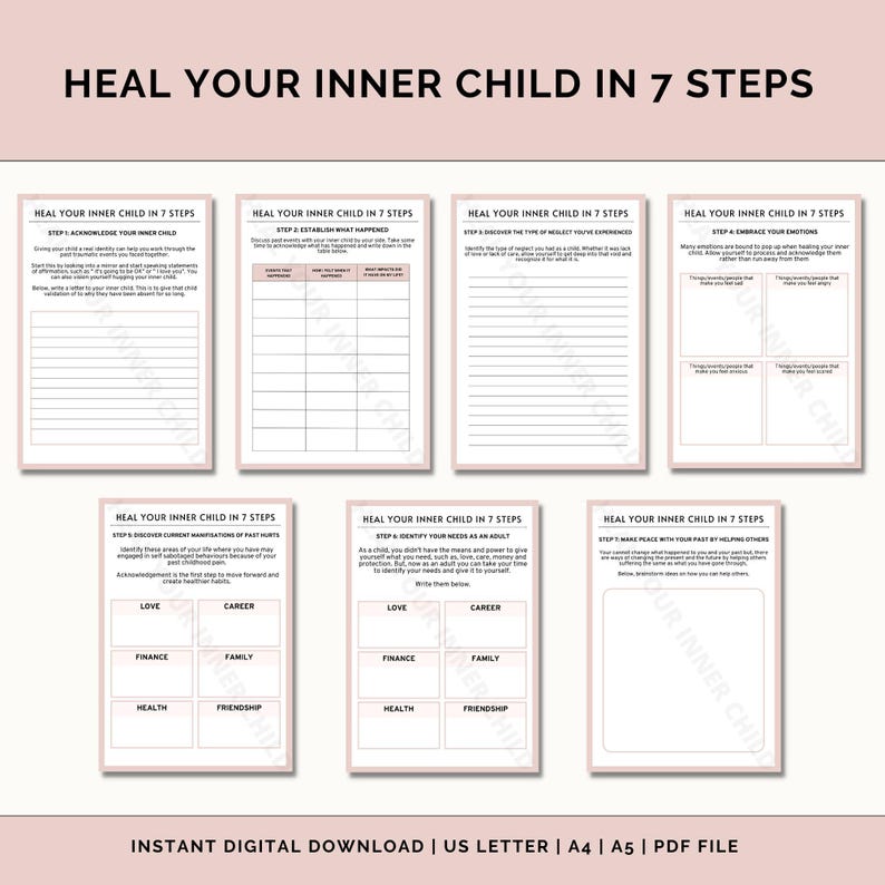 Inner Child Workbook Printable, Inner Child Healing, Therapy Resources ...