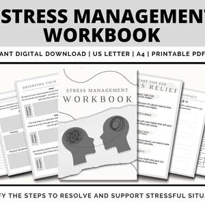 Workbook for Stress Management, Stress Anxiety, Stress Journal ...