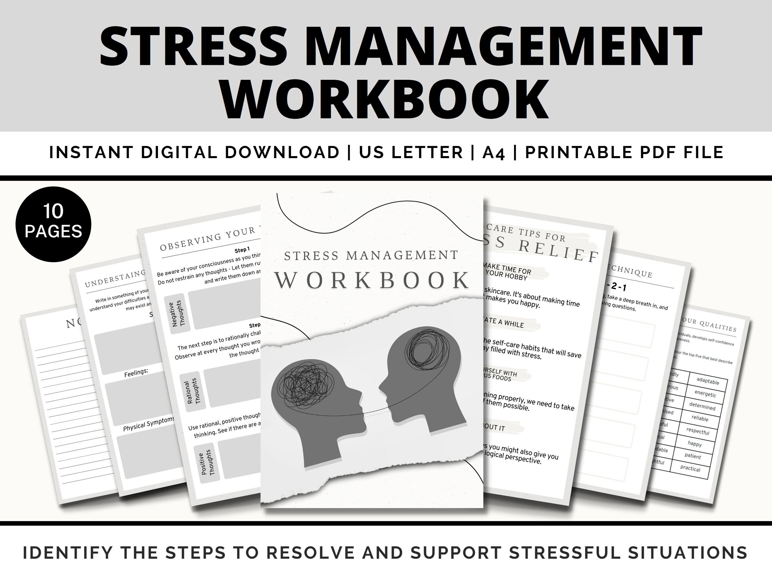 Workbook for Stress Management Stress Anxiety Stress - Etsy