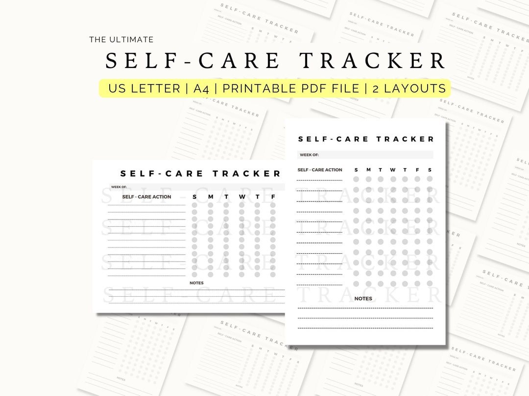 Self Care Tracker Printable Self Care Journal Tracker - Etsy