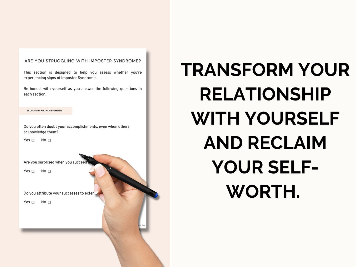 Imposter Syndrome Worksheets, Self Sabotage Workbook, Overcome ...