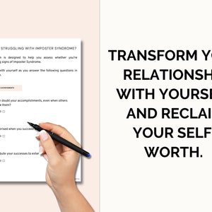 Imposter Syndrome Worksheets, Self Sabotage Workbook, Overcome ...