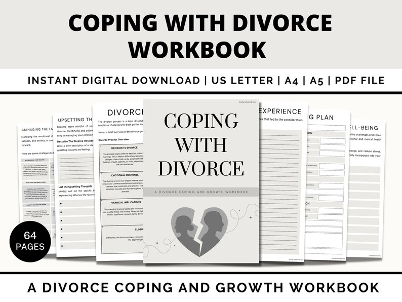 Divorce Therapy Workbook, Coping With Divorce for Adults, Breakup ...
