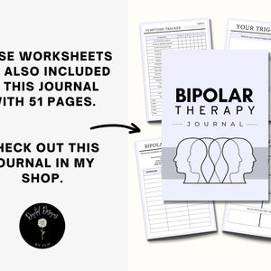 Bipolar Therapy Worksheets, Bipolar Journal Printable, Bipolar Disorder ...