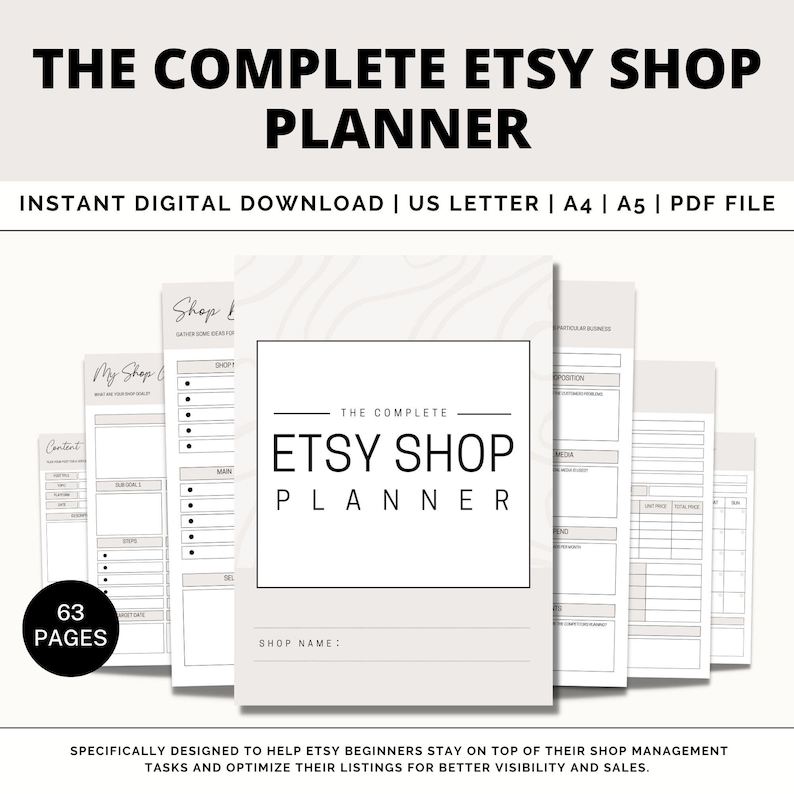 Etsy Shop Planner Printable, Etsy Business Plan, Etsy Seller Planner ...