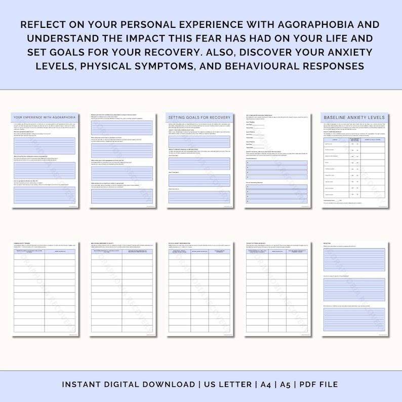 Agoraphobia Recovery, Anxiety Relief, Panic Attacks, Phobia Worksheets ...