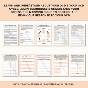OCD Workbook, OCD Therapy Planner Printable, Obsessive Compulsive ...