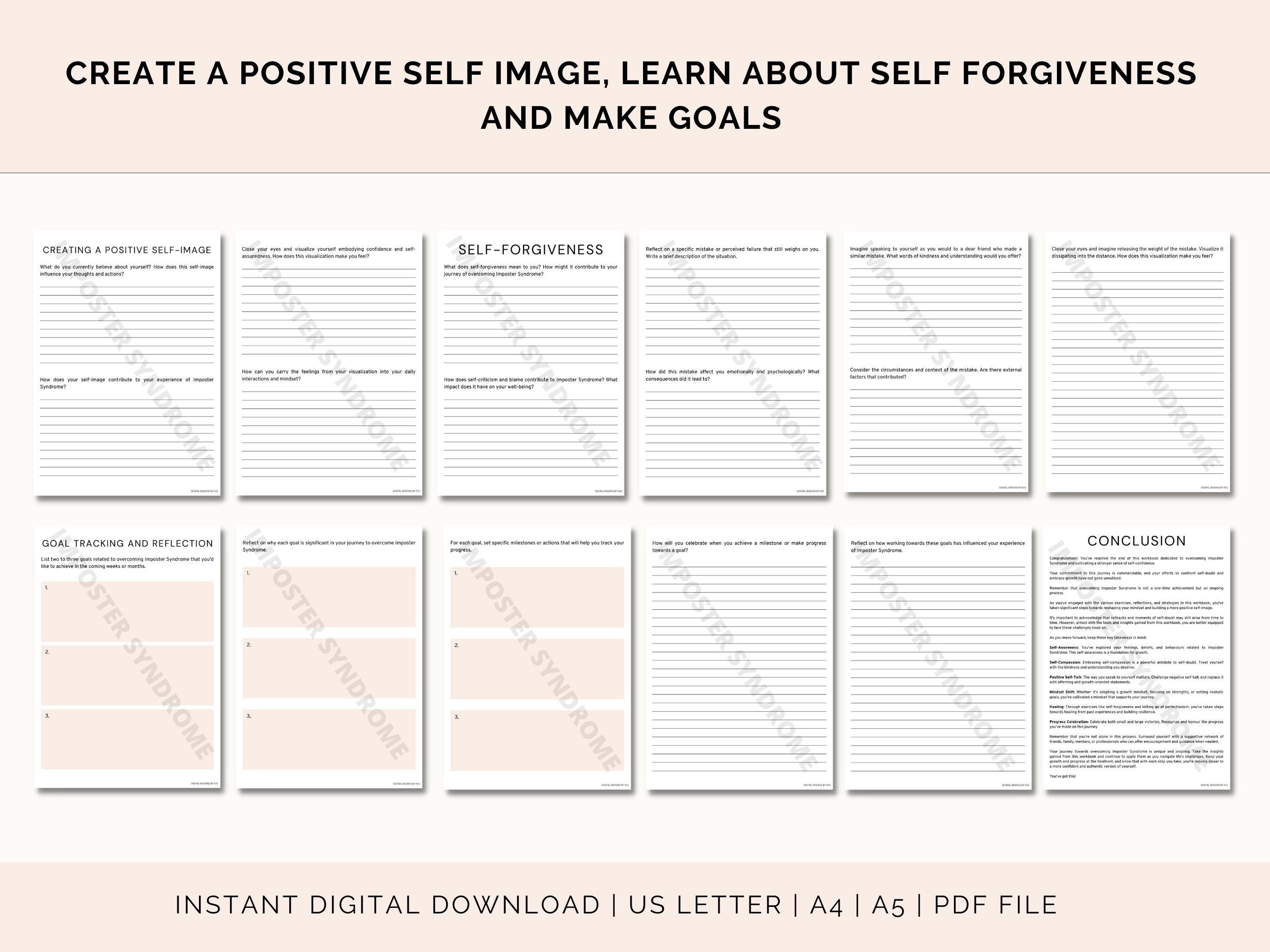 Imposter Syndrome Worksheets, Self Sabotage Workbook, Overcome ...