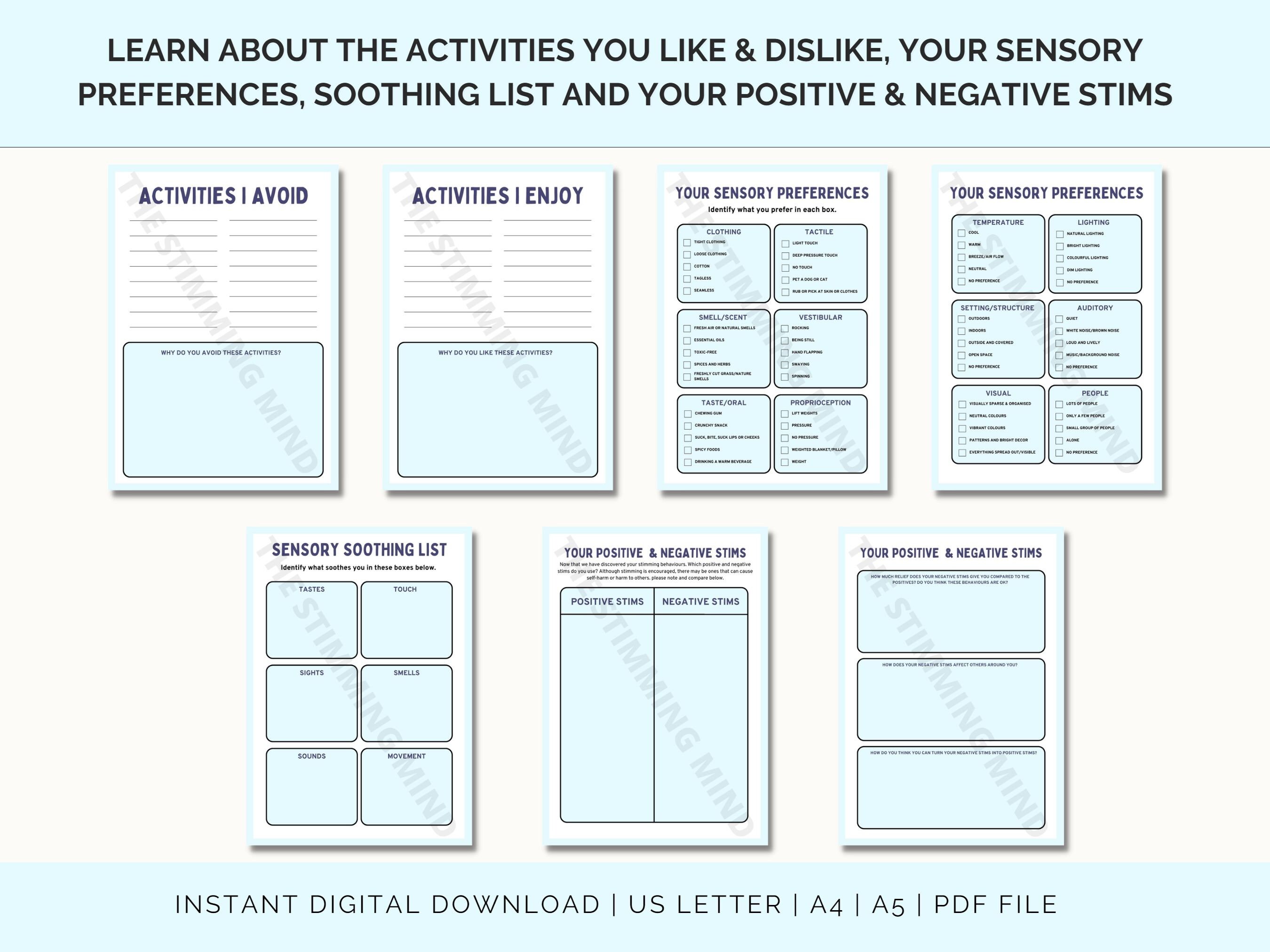 Workbook for Autism Stimming Worksheets Autism Journal - Etsy UK