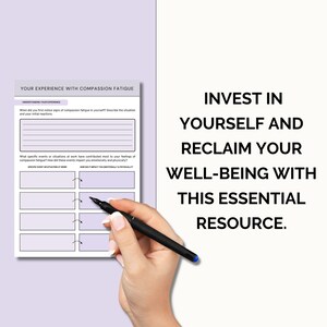 Compassion Fatigue Workbook, Burnout Recovery, Self Compassion Toolkit ...