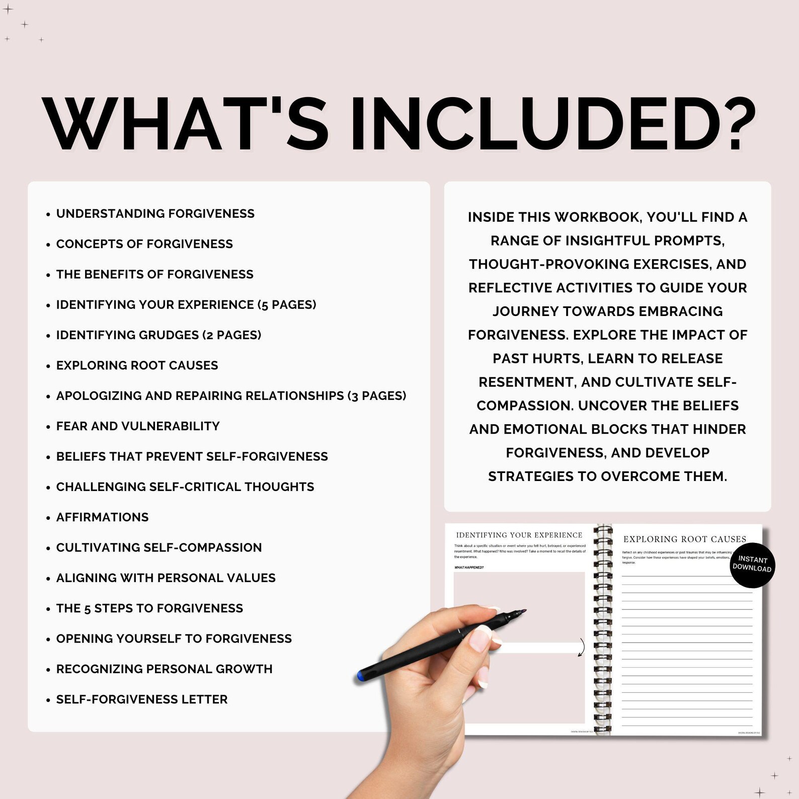 Forgiveness Workbook Printable, Forgiveness Worksheet, Forgiveness ...